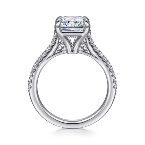 Shayanne - 14k White Gold 2.75 Carat Radiant Cut Straight Natural ...