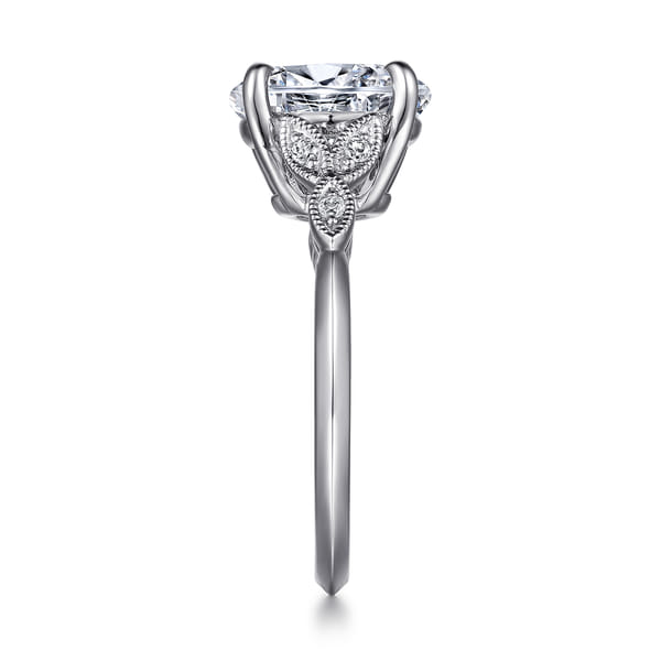 14K White Gold Split Shank Oval Diamond Engagement Ring @ $1250. Shop ...