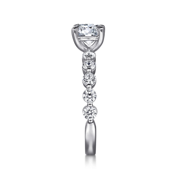 14K White Gold Round Single Prong Diamond Engagement Ring @ $3400. Shop ...