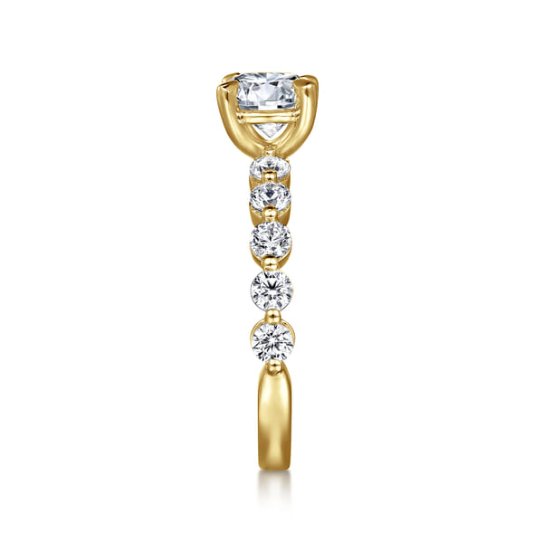 14K Yellow Gold Round Single Prong Diamond Engagement Ring @ $3350 ...