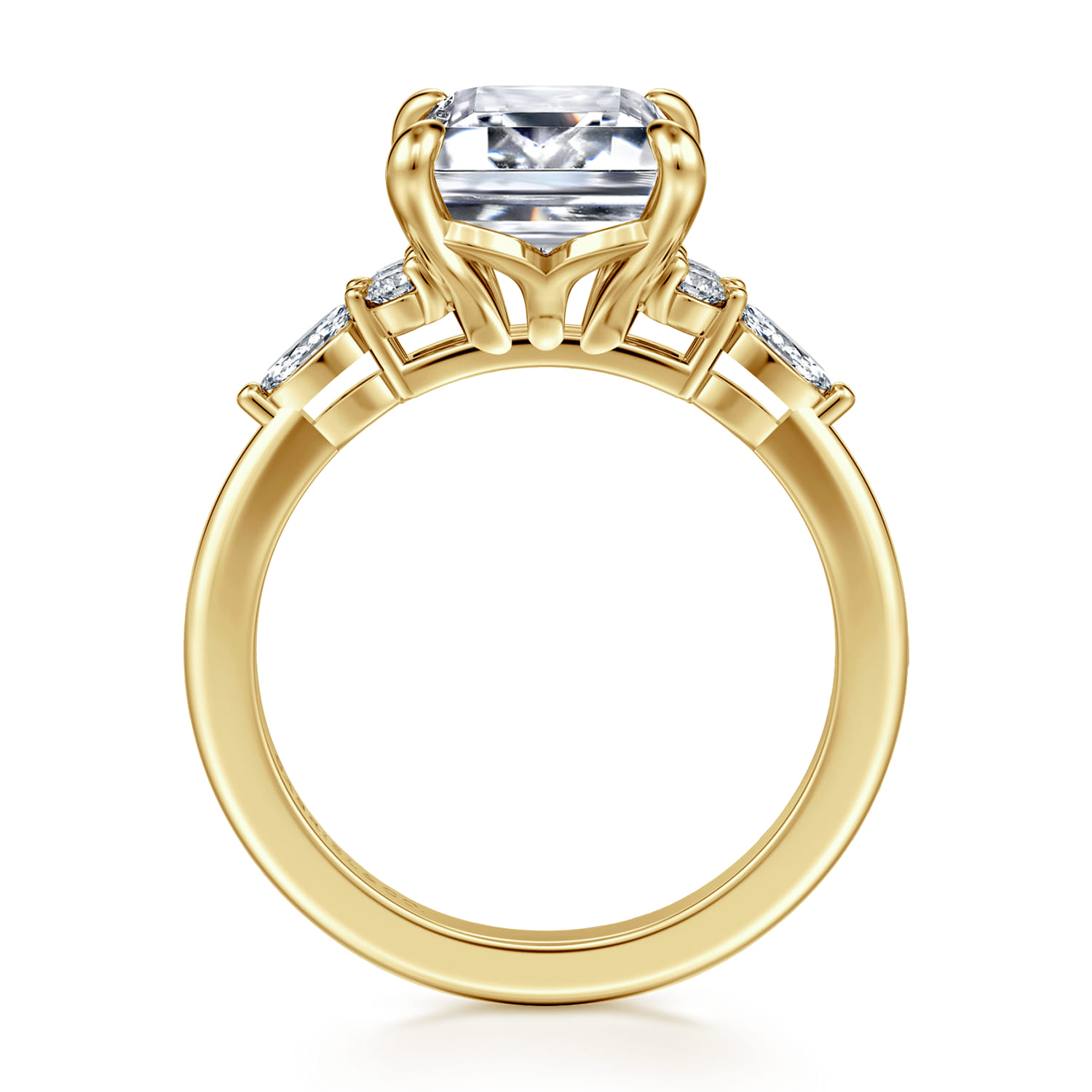 Emerald Cut Cluster Ring in 14k Yellow Gold | Gabriel & Co. ER16125E17Y44JJ