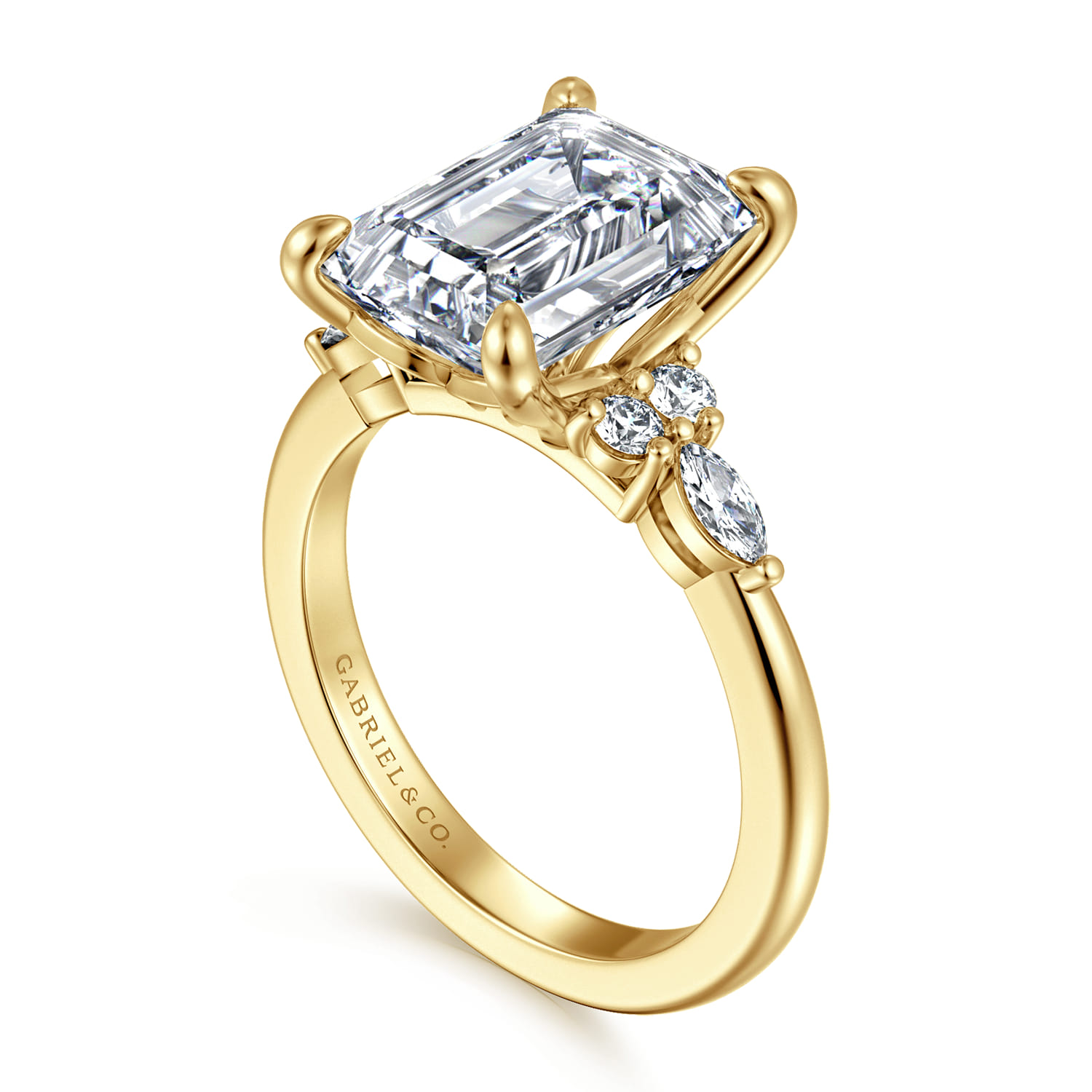 Emerald Cut Cluster Ring in 14k Yellow Gold | Gabriel & Co. ER16125E17Y44JJ