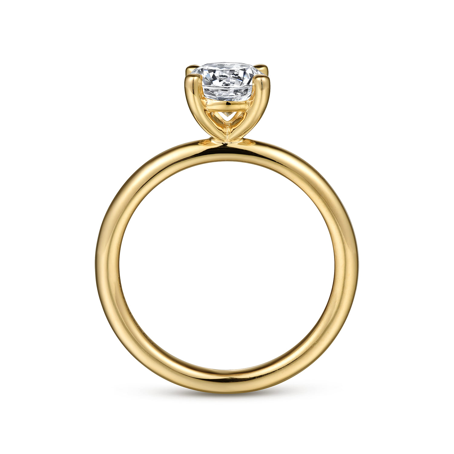 Round Solitaire Ring in 14k Yellow Gold | Gabriel & Co. ER15619R4Y4JJJ