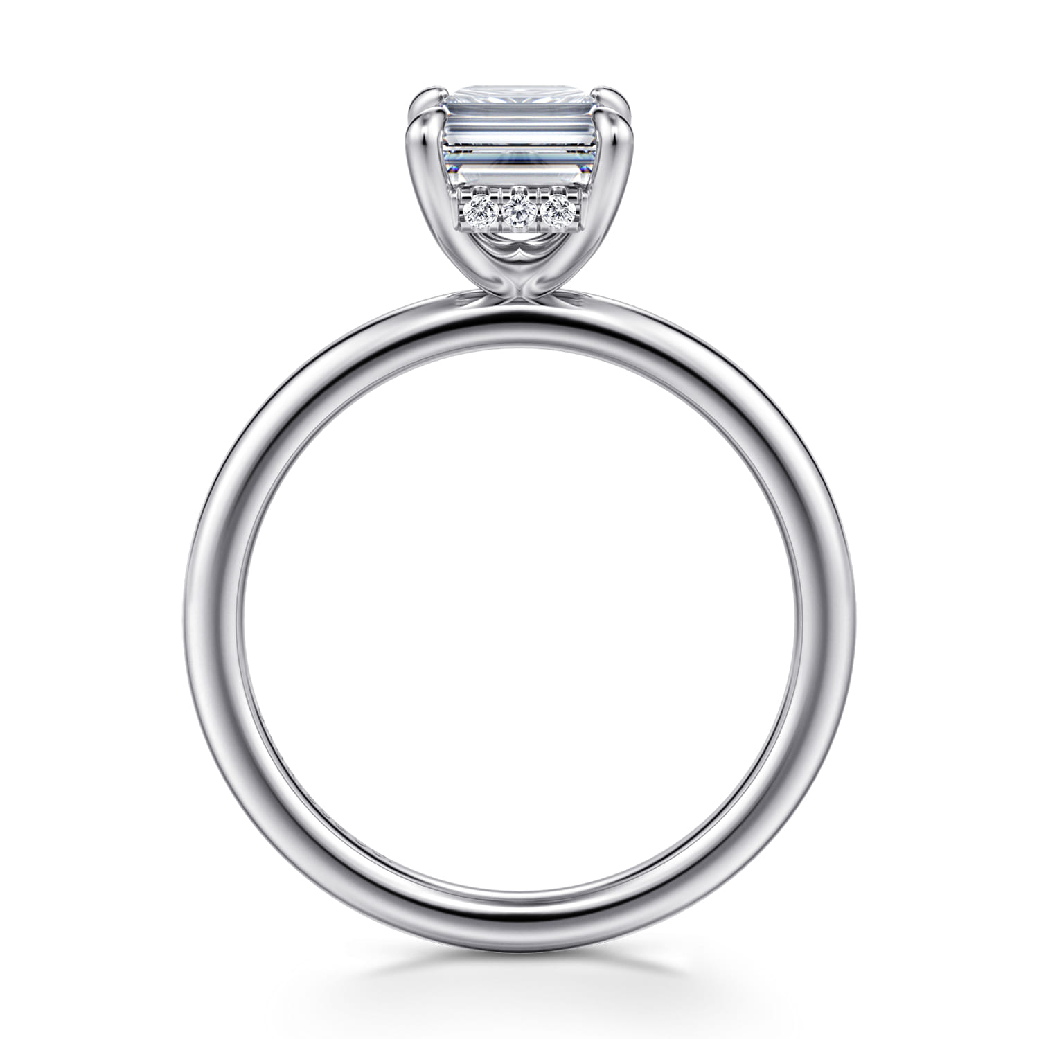 Emerald Cut Solitaire Ring in 18k White Gold | Gabriel & Co. ER15972E6W84JJ