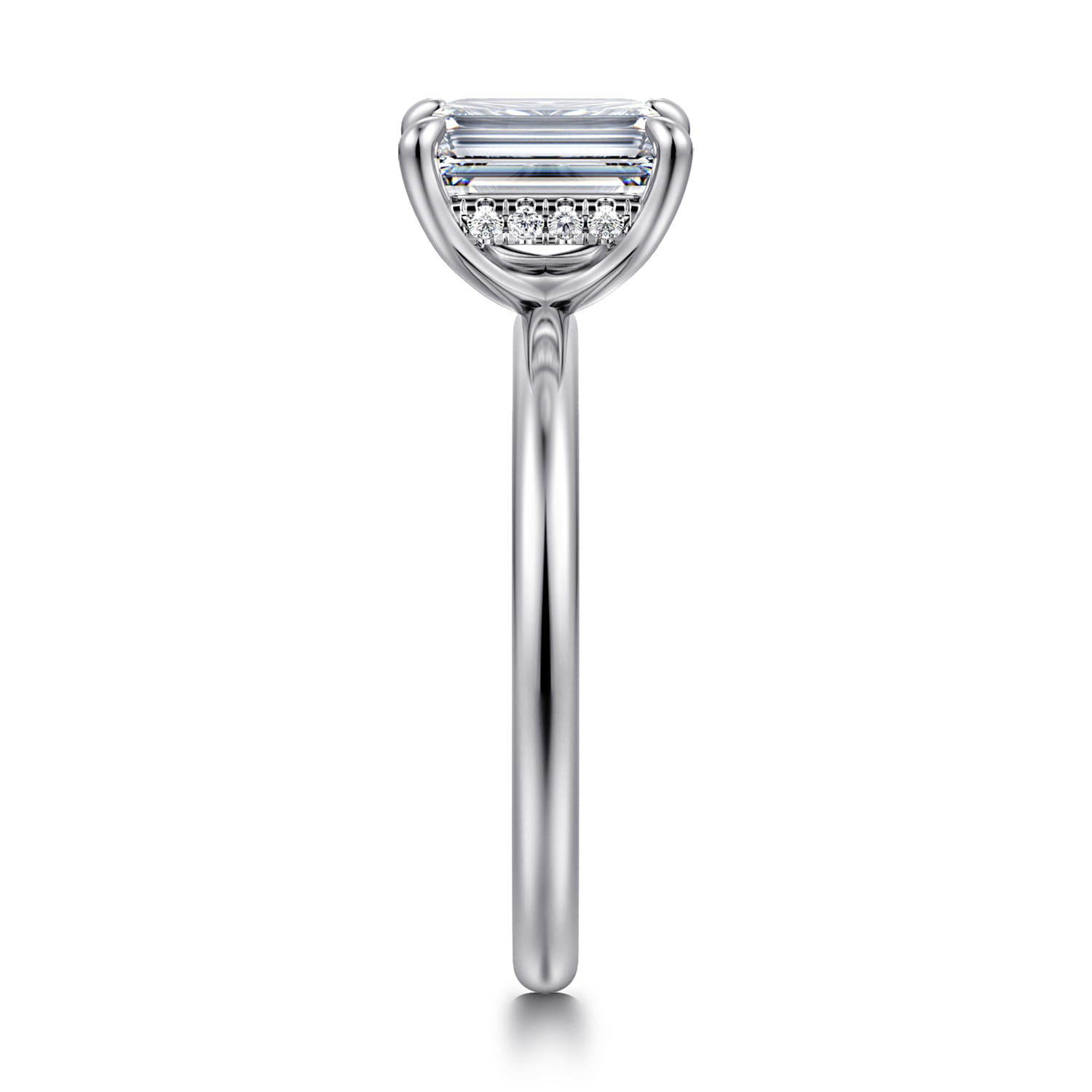 Emerald Cut Solitaire Ring in 18k White Gold | Gabriel & Co. ER15972E6W84JJ
