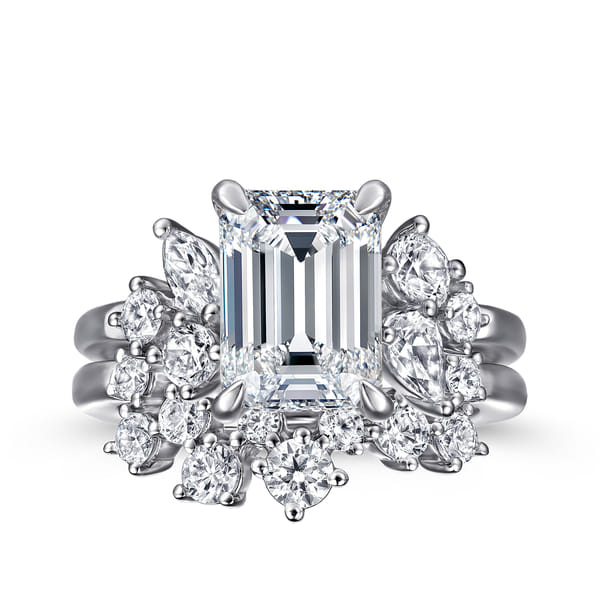 14K White Gold Emerald Cut Diamond Engagement Ring @ $4600. Shop ...
