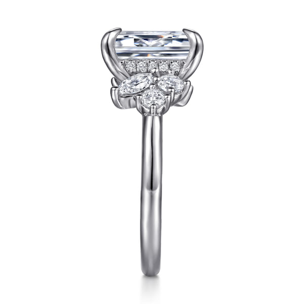 14K White Gold Emerald Cut Diamond Engagement Ring @ $4600. Shop ...