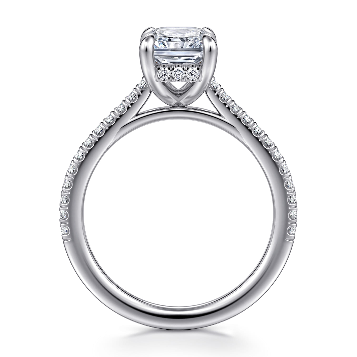 Radiant Cut Straight Ring in 14k White Gold | Gabriel & Co. ER16131N8W44JJ