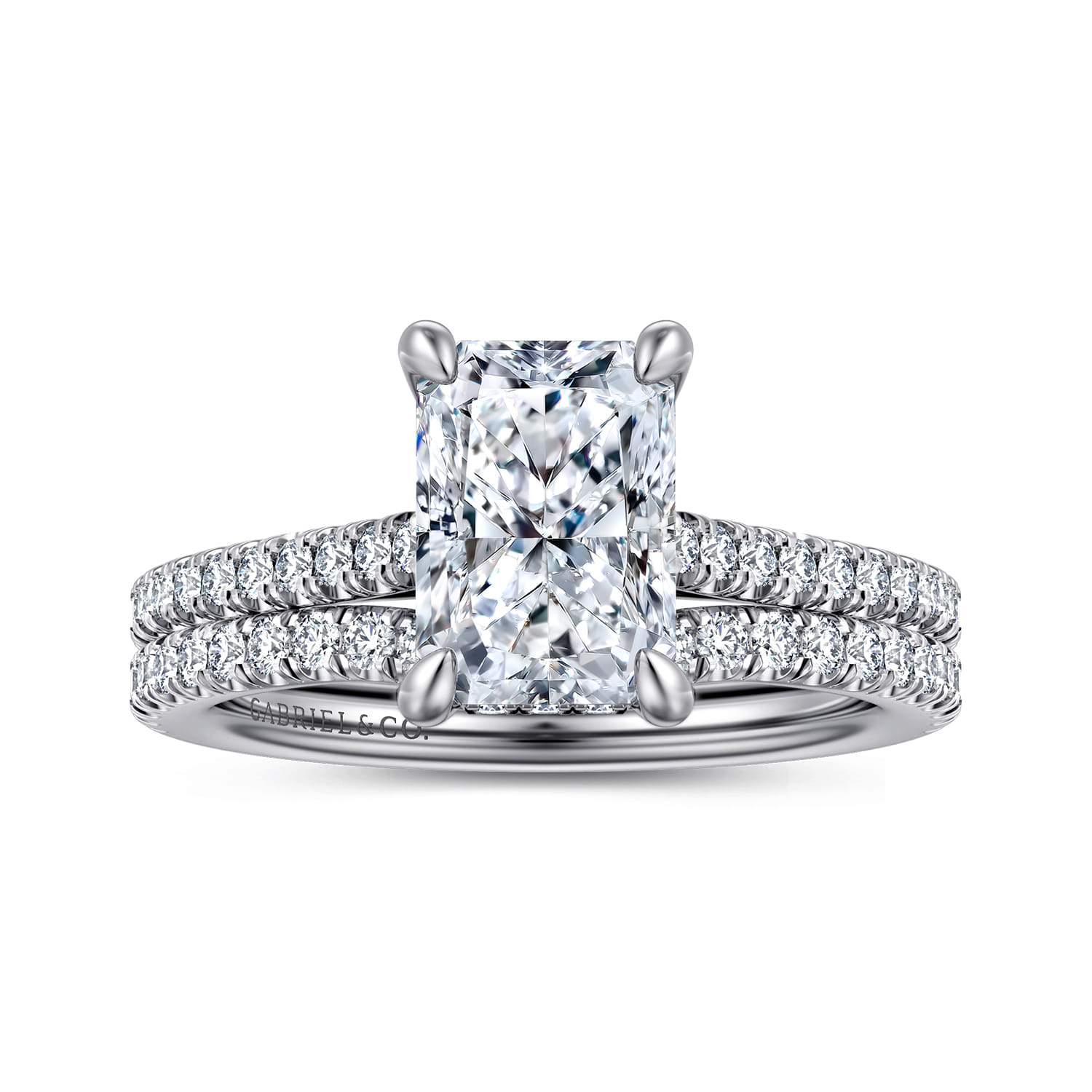 Radiant Cut Straight Ring in 14k White Gold | Gabriel & Co. ER16131N8W44JJ