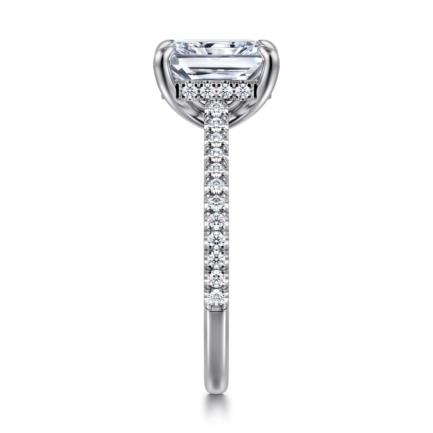 Radiant Cut Straight Ring in 14k White Gold | Gabriel & Co. ER16131N8W44JJ