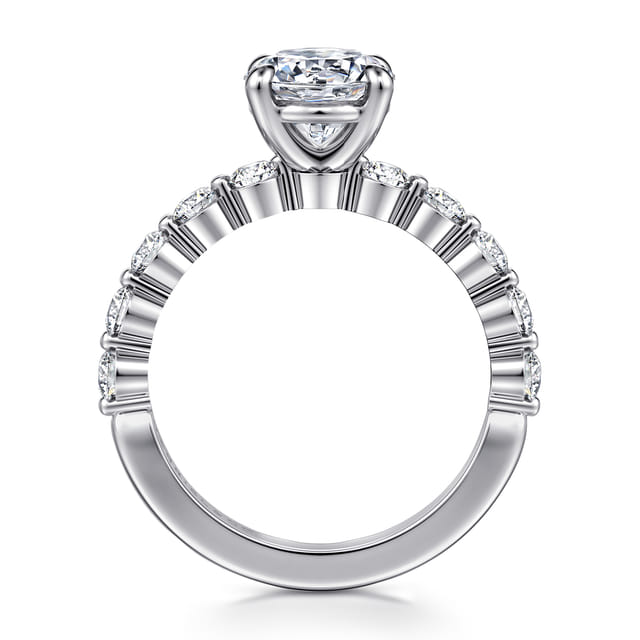 Round Straight Ring in 14k White Gold | Gabriel & Co. ER16130R6W44JJ