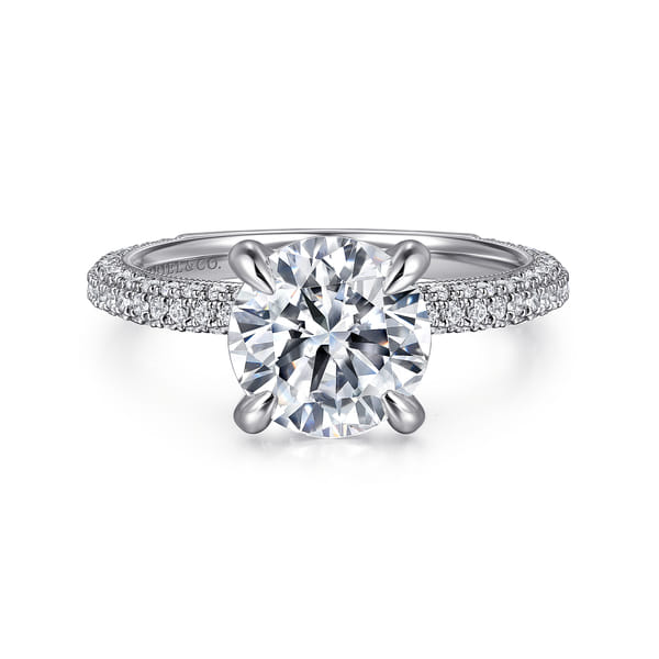 14K White Gold Round Diamond Engagement Ring @ $3350. Shop Jewelry ...