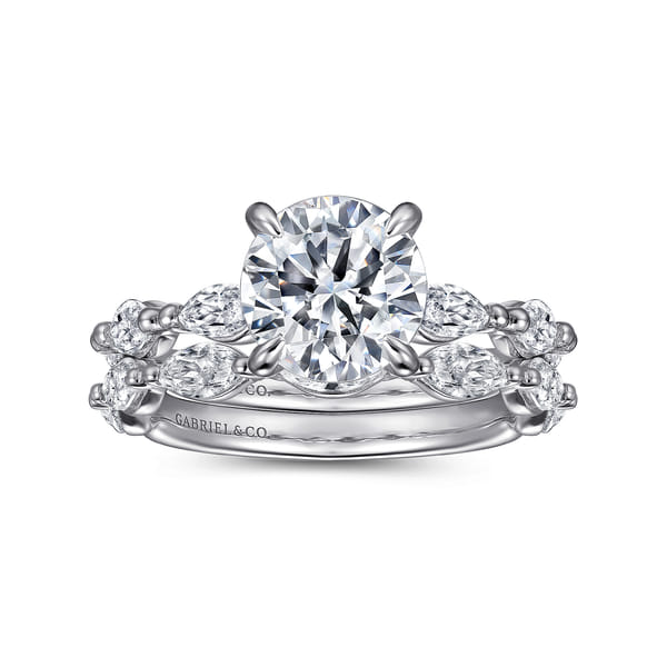 14K White Gold Round Double Prong Diamond Engagement Ring @ $3350. Shop ...