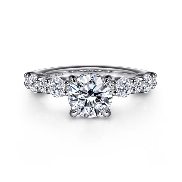 14K White Gold Round Diamond Engagement Ring @ $3350. Shop Jewelry ...