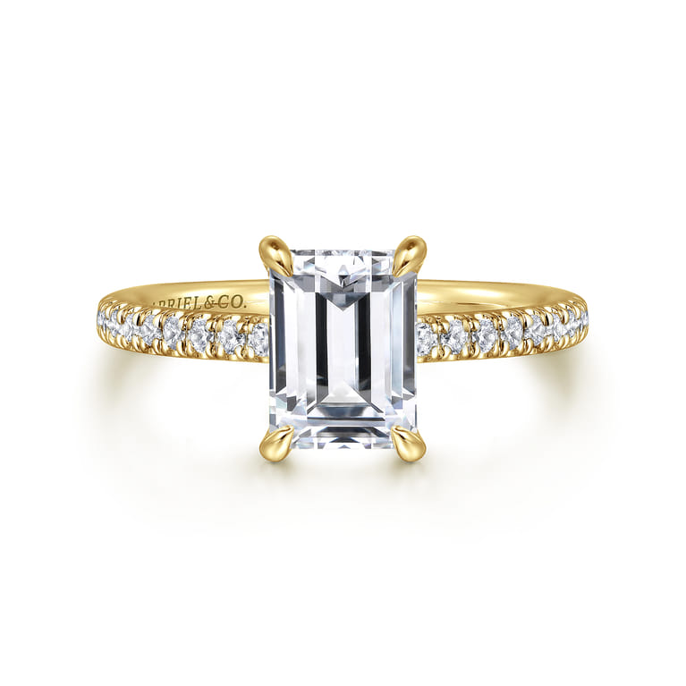 Emerald Cut Straight Ring in 14k Yellow Gold | Gabriel & Co. ER16321E6Y44JJ