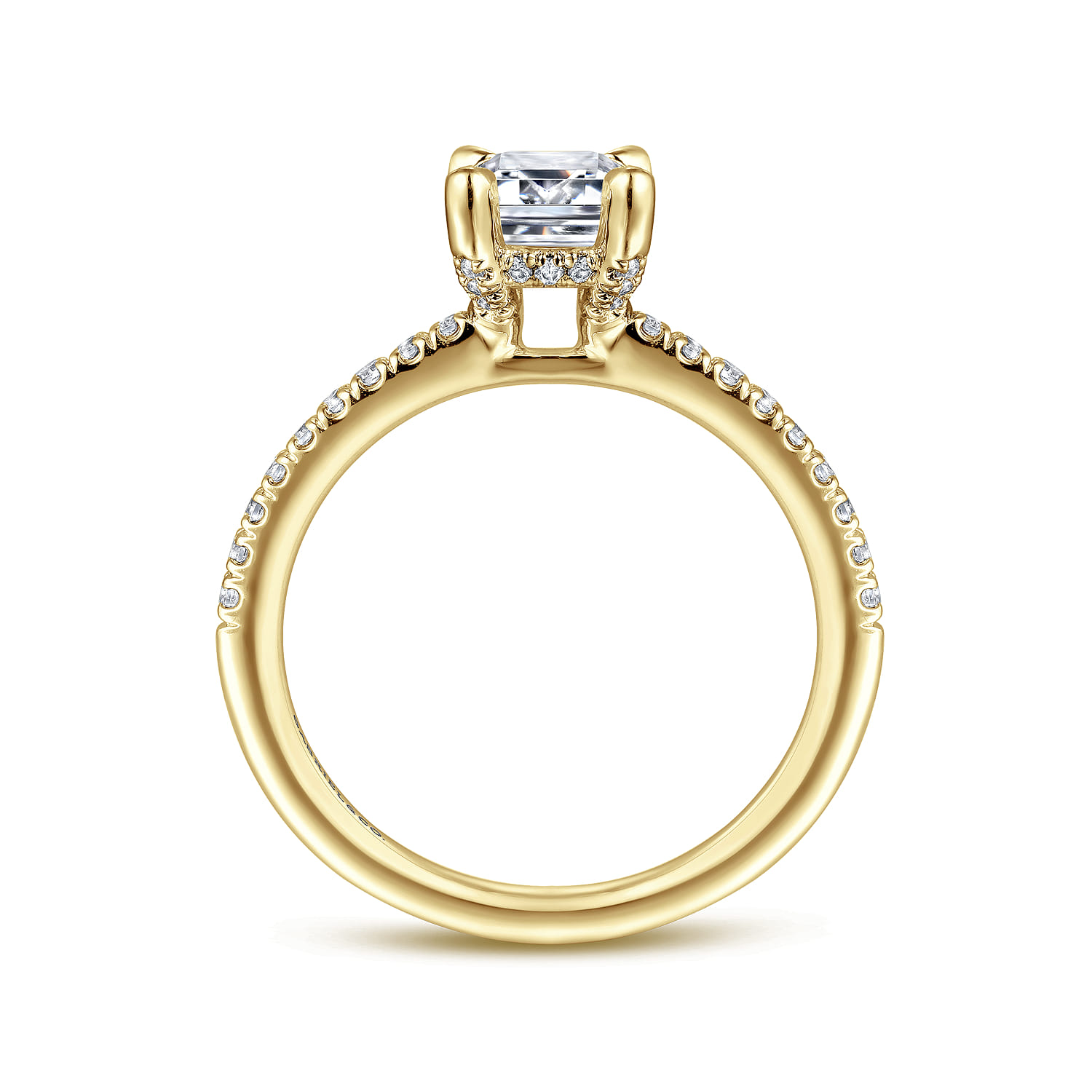 Emerald Cut Straight Ring in 14k Yellow Gold | Gabriel & Co. ER16321E6Y44JJ