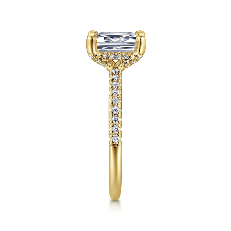 Emerald Cut Straight Ring in 14k Yellow Gold | Gabriel & Co. ER16321E6Y44JJ