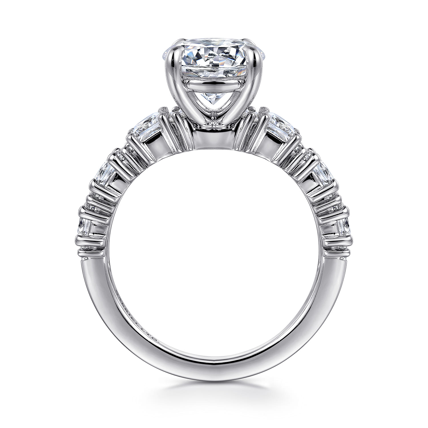 Round Straight Ring in 18k White Gold | Gabriel & Co. ER16224R8W84JJ
