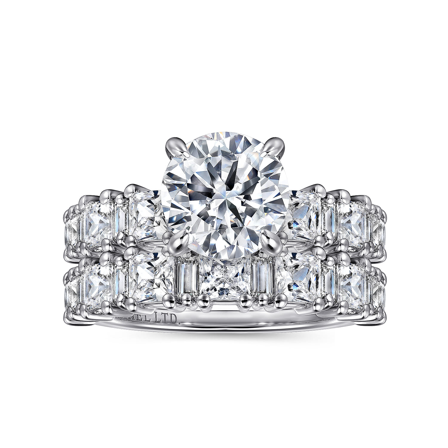 Round Straight Ring in 18k White Gold | Gabriel & Co. ER16224R8W84JJ
