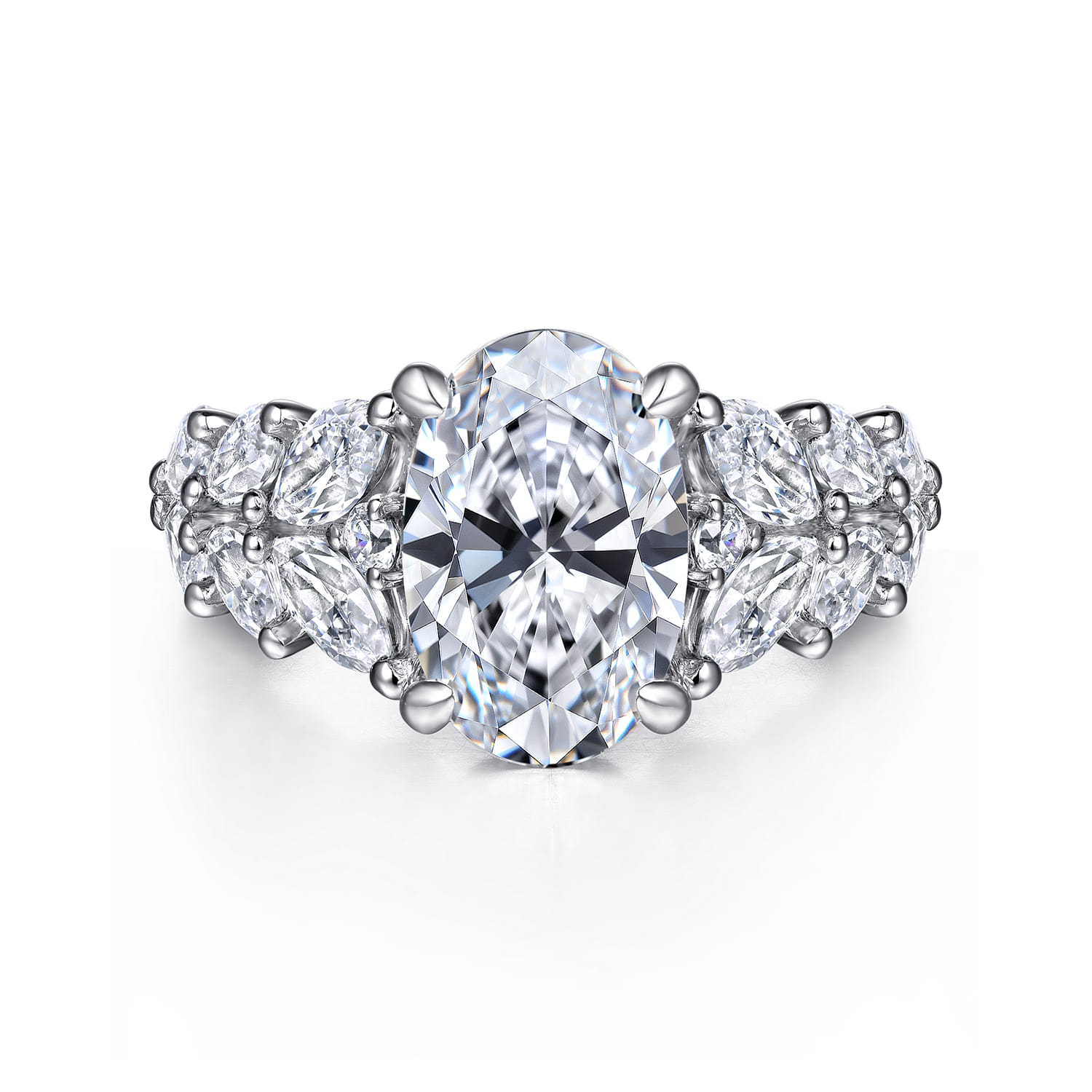 Oval Wide Band Ring in 14k White Gold | Gabriel & Co. ER16641O12W44JJ