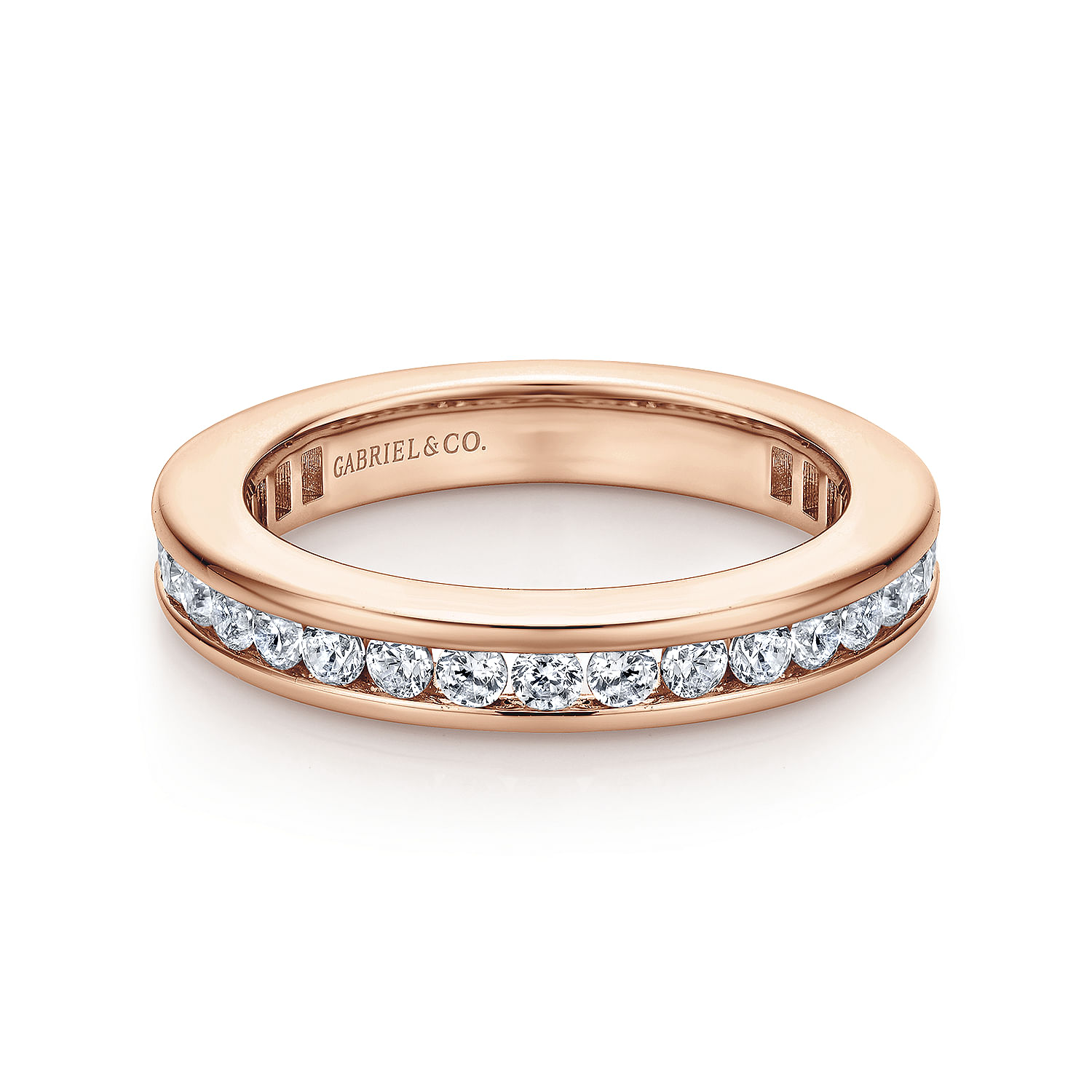 14K Rose Gold Channel Set Diamond Eternity Band