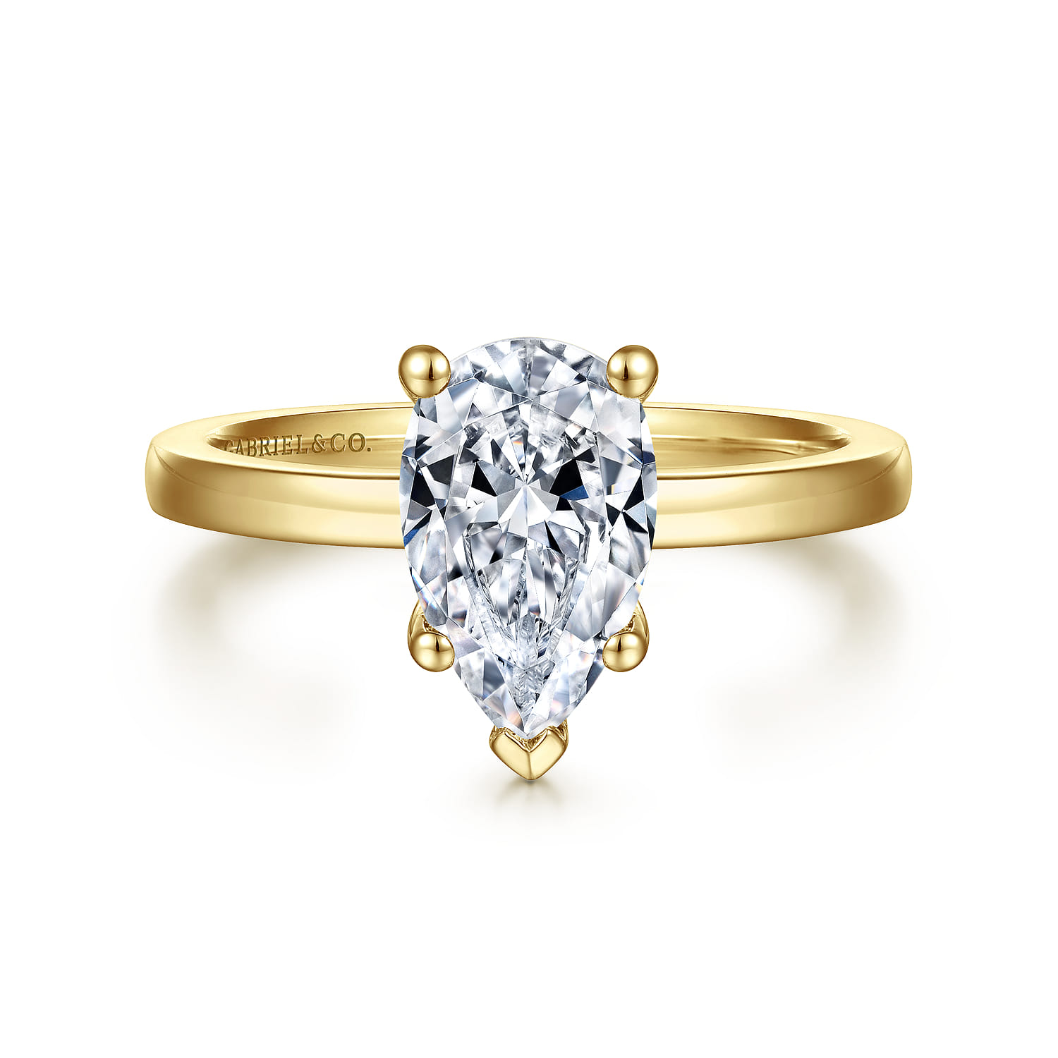 14K Yellow Gold Pear Shape Diamond Engagement Ring @ $1050. Shop ...