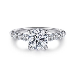 14K White Gold Round Diamond Engagement Ring @ $2900. Shop Jewelry ...