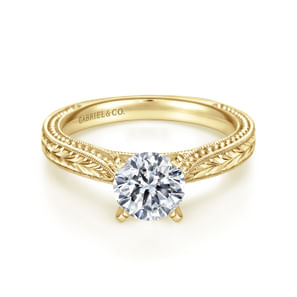 Round Solitaire Ring in 14k Yellow Gold | Gabriel & Co. ER6636Y4JJJ