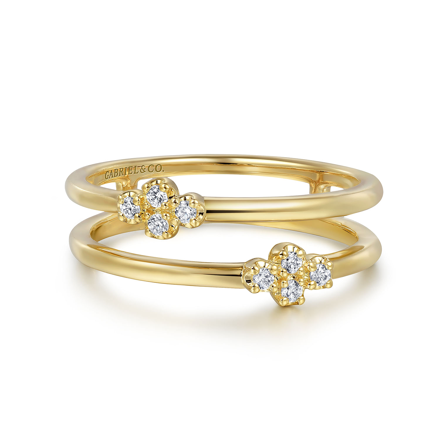 14K Yellow Gold Diamond Easy Stackable Ring @ $750. Shop Ladies Rings ...