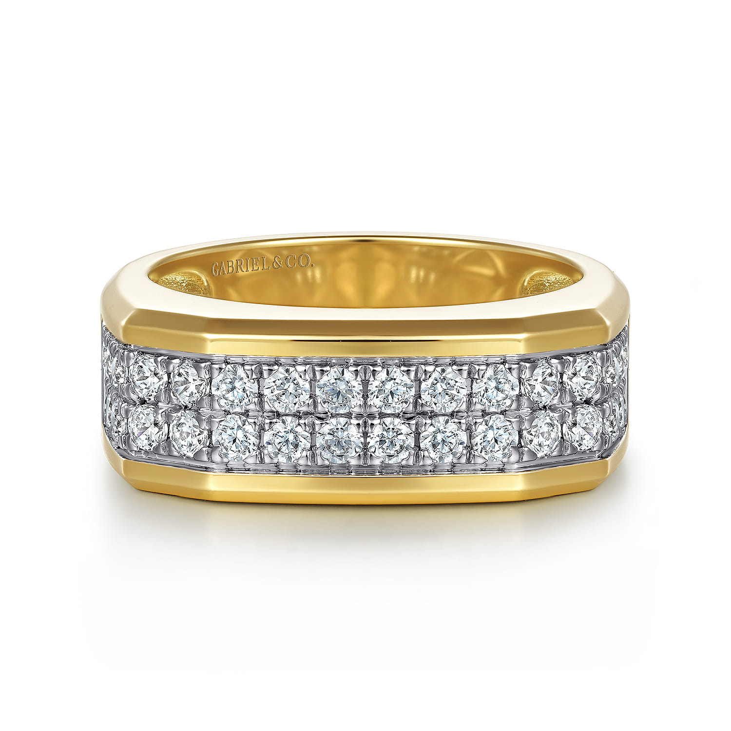 14K Yellow Gold Diamond Mens Ring in High Polish Finish @ $4700. Shop ...