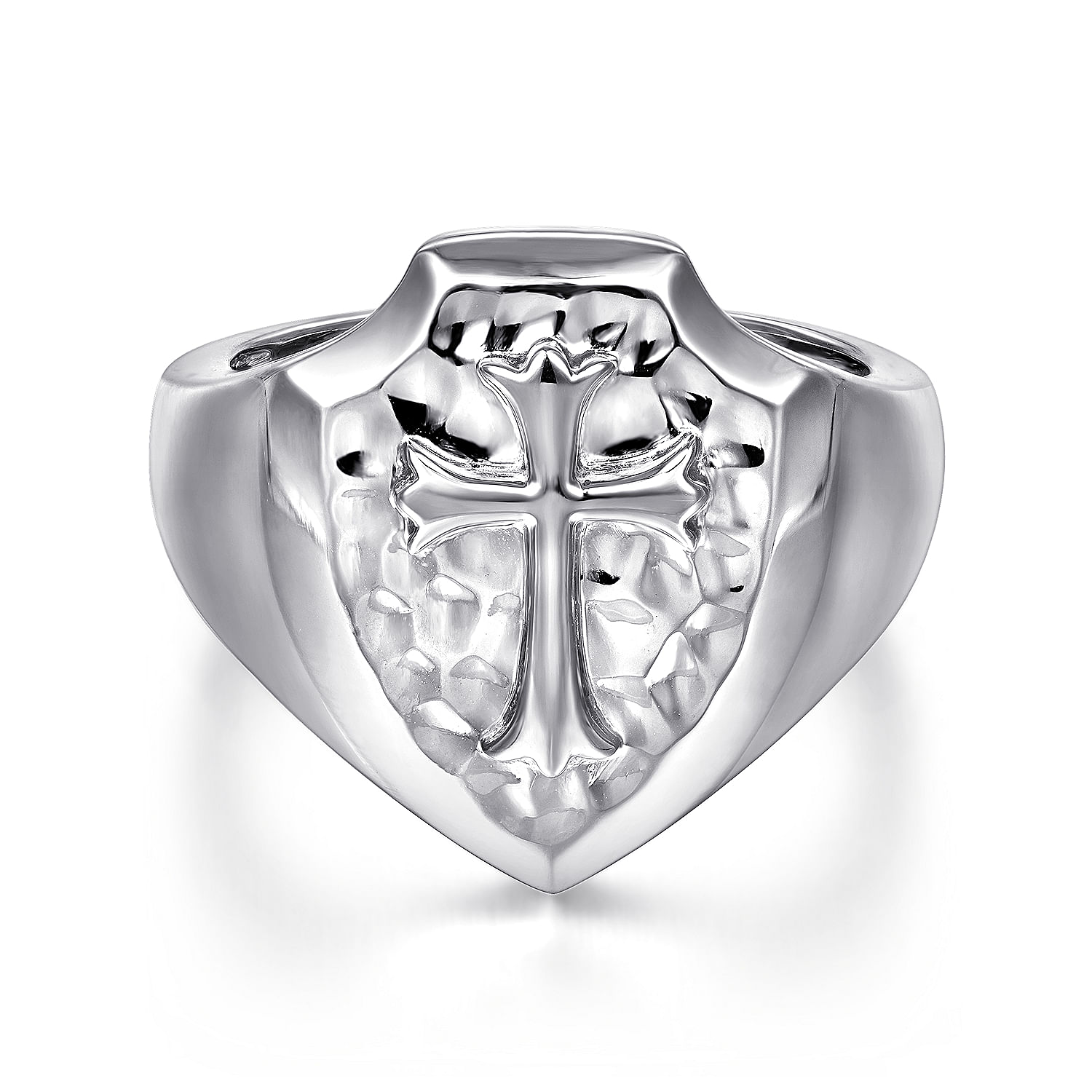 Silver cross ring mens store