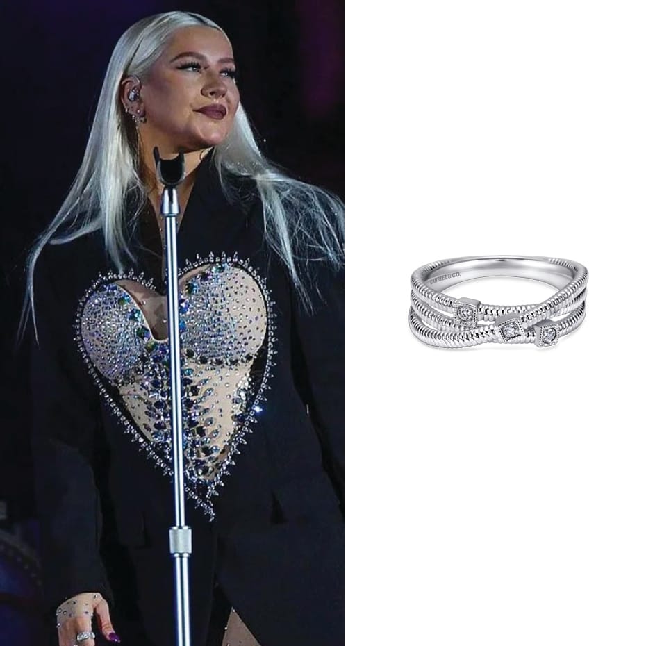 Christina Aguilera wore Gabriel & Co.'s ring during her performance at ...