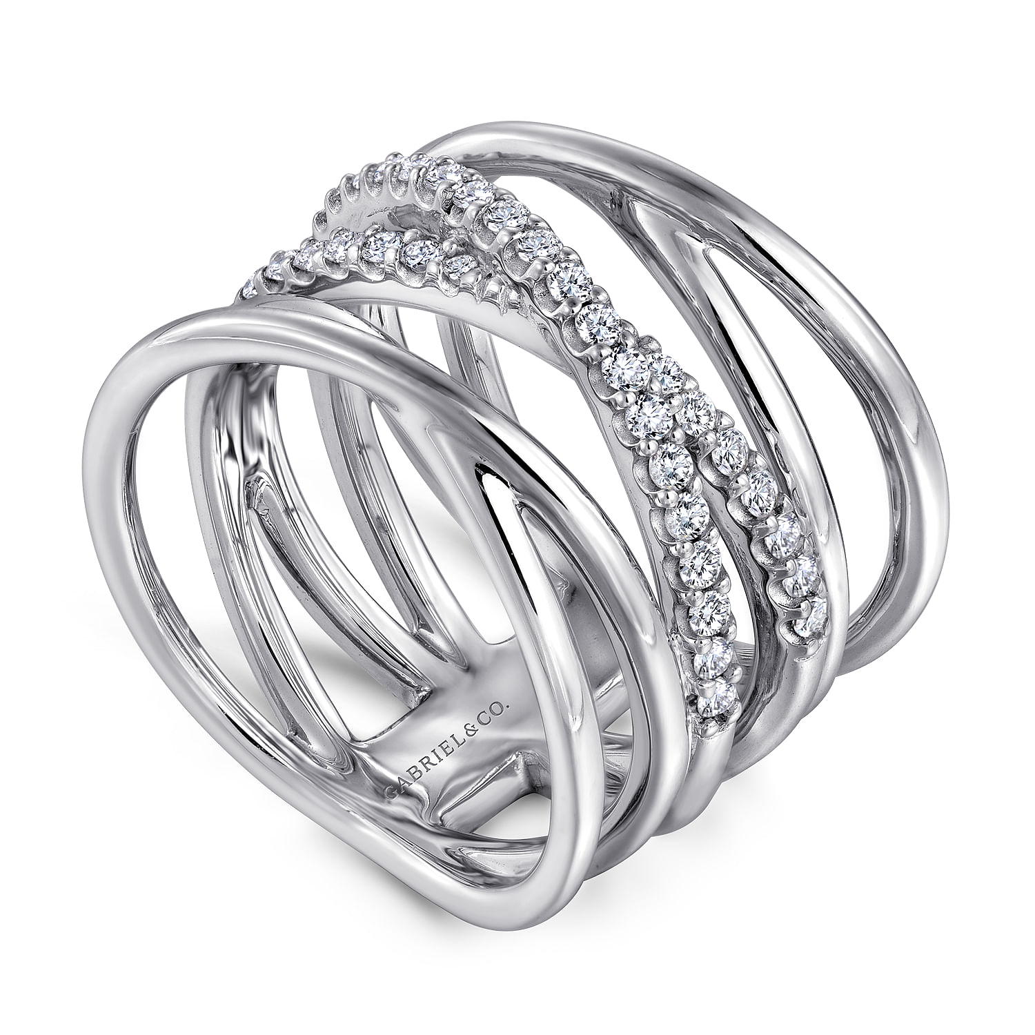 925 Silver Contemporary Twisted Ladies' Ring | LR51408SVJWS